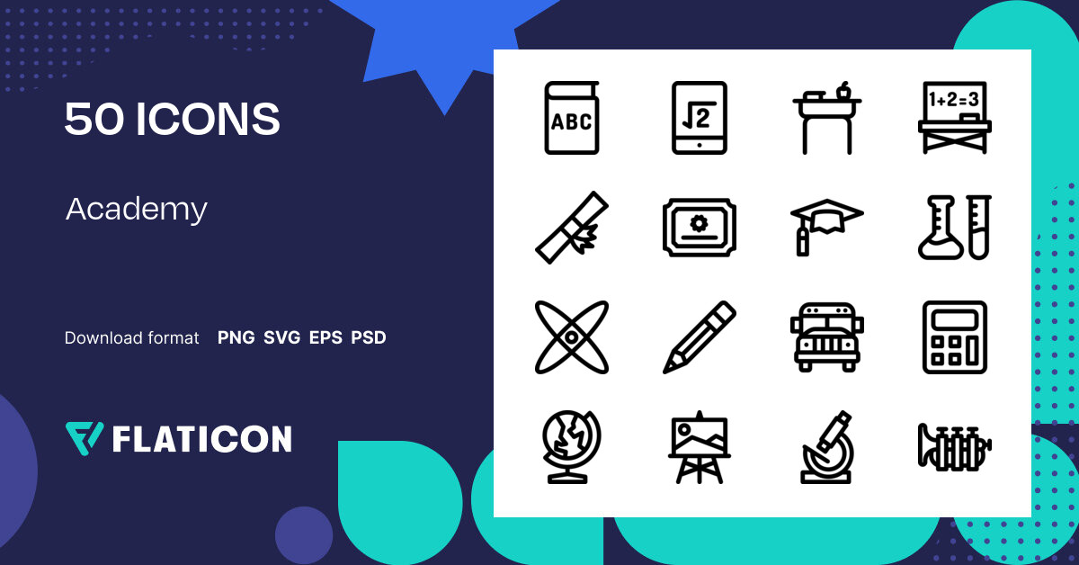 Academy Icon Pack | Lineal | 50 .SVG Icons