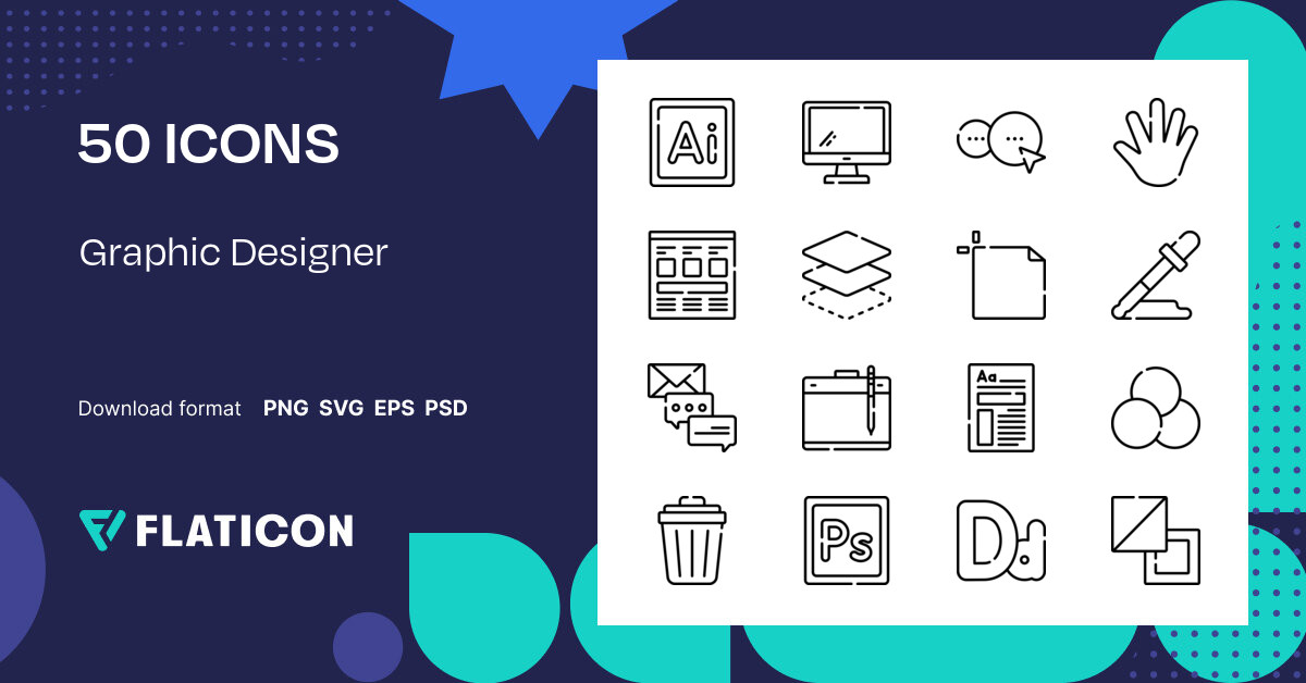 Graphic Designer Icon Pack | Lineal | 50 .SVG Icons