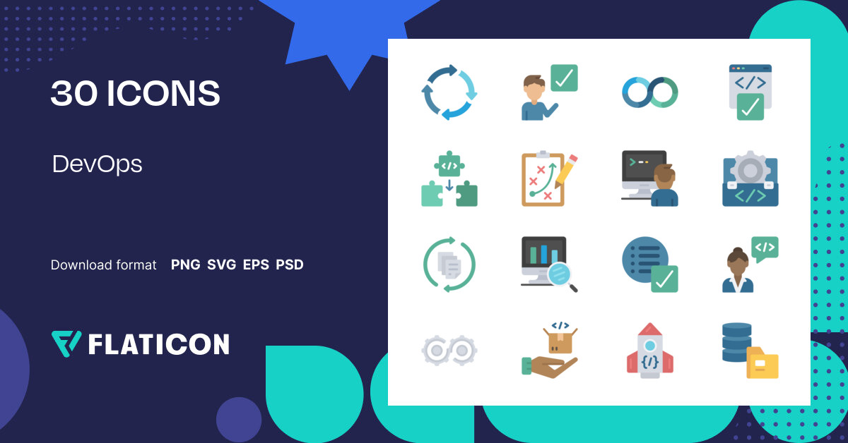 DevOps Icon Pack | Flat | 30 .SVG Icons