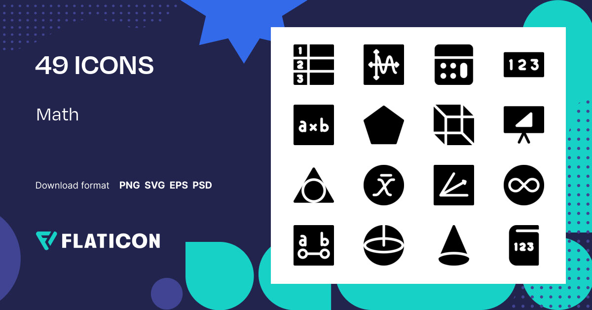 Math Icon Pack | Fill | 49 .SVG Icons