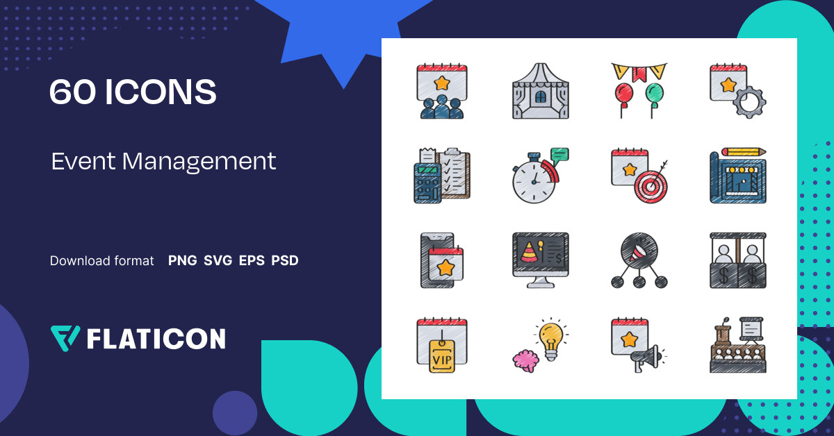 Event Management Icon Pack | Sketchy | 60 .SVG Icons