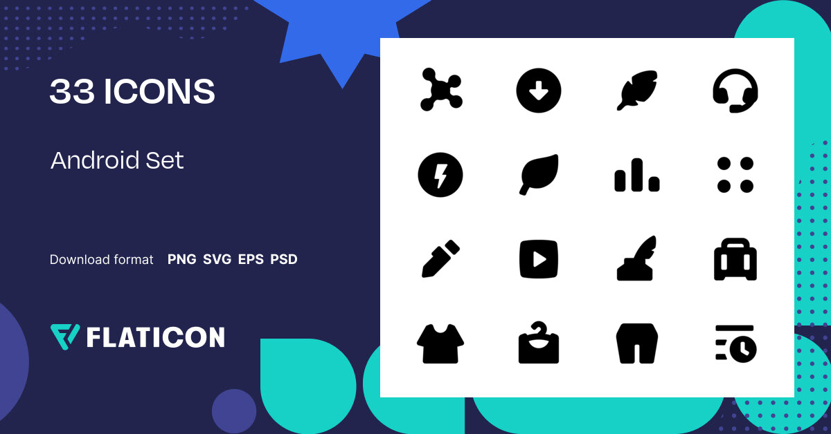 Android Set Icon Pack | Glyph | 33 .SVG Icons