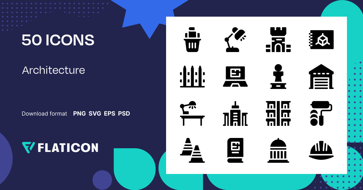 Architecture Icon Pack | Filled | 50 .SVG Icons