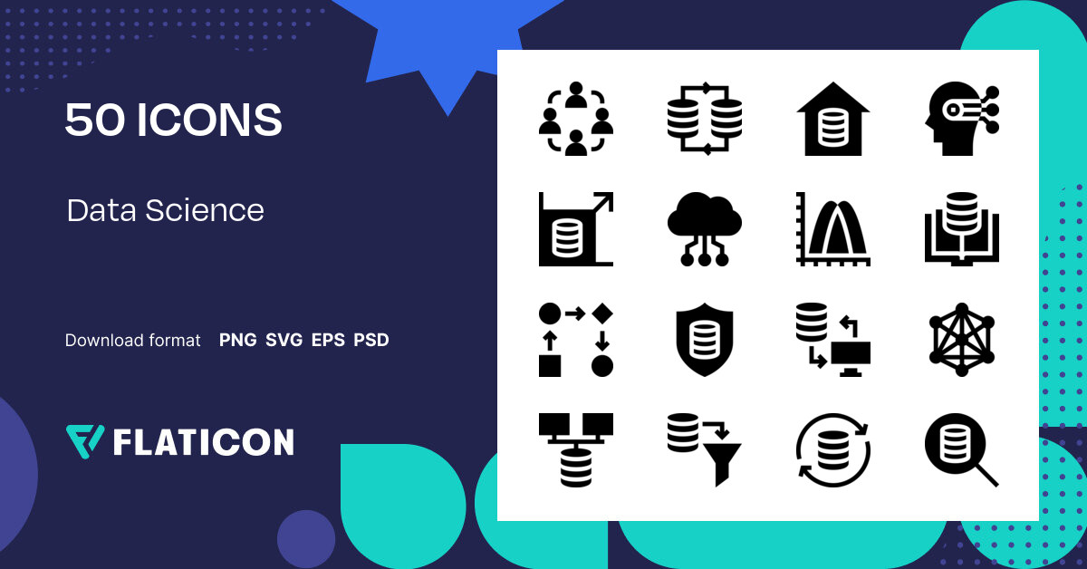 Data Science Icon Pack | Filled | 50 .SVG Icons