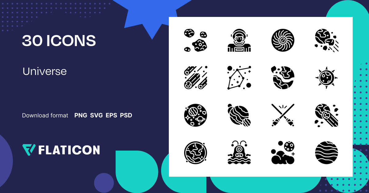 Universe Icon Pack | Fill | 30 .SVG Icons