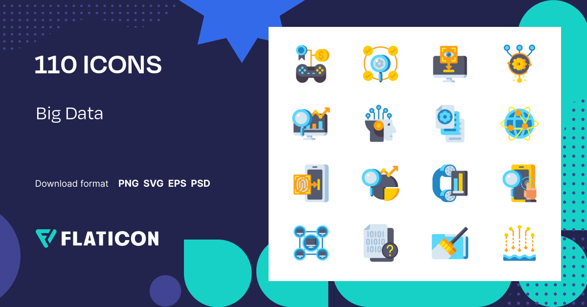 Big Data Icon Pack | Flat | 110 .SVG Icons