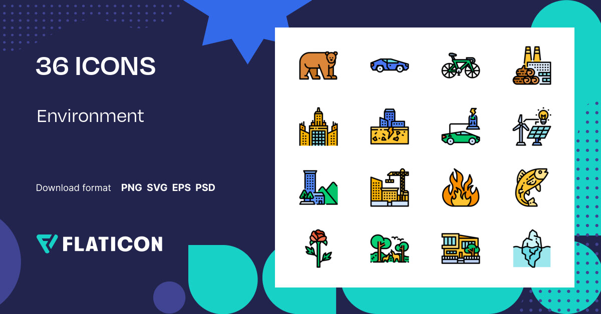 Environment Icon Pack | Lineal Color | 36 .SVG Icons
