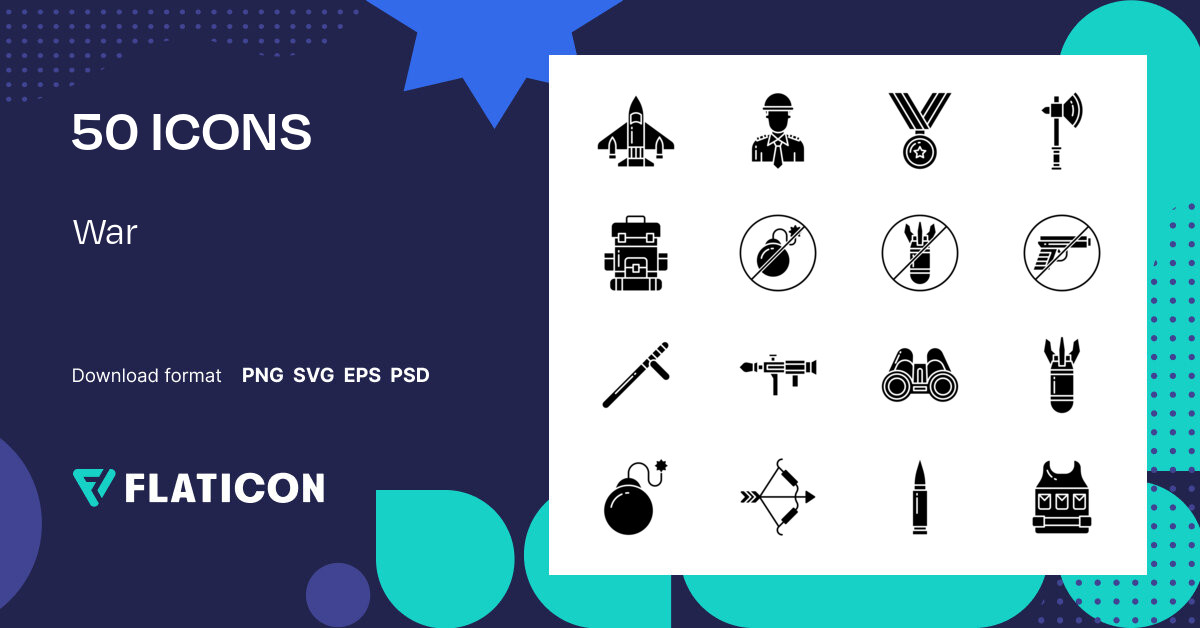 War Icon Pack | Glyph | 50 .SVG Icons