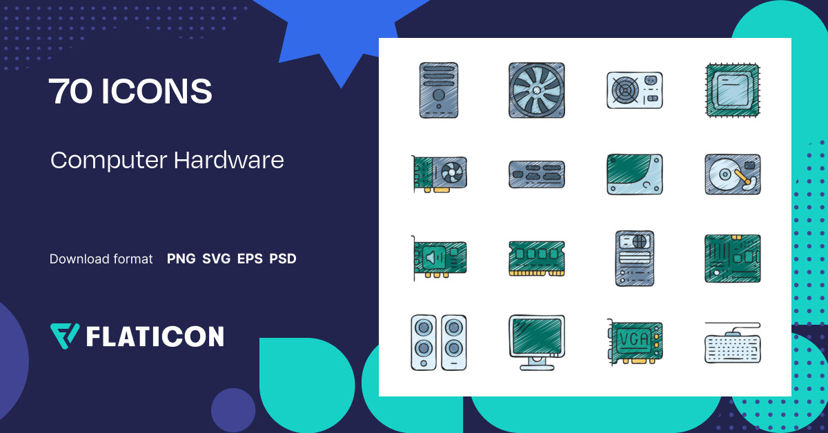 Computer Hardware Icon Pack | Sketchy | 70 .SVG Icons