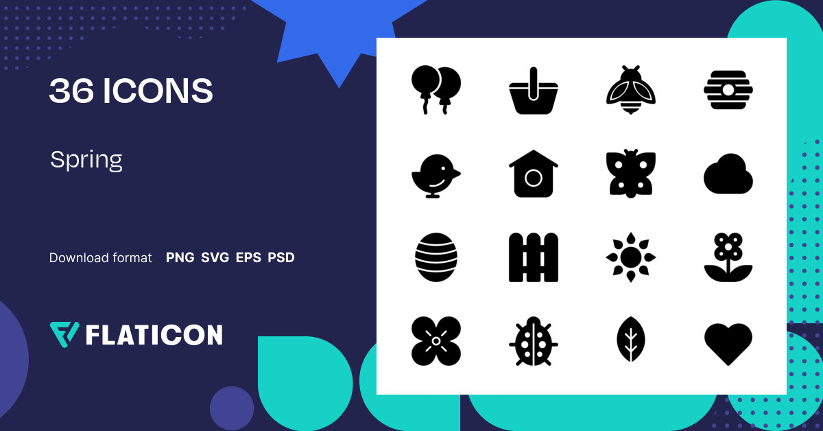 Spring Icon Pack | Glyph | 36 .SVG Icons