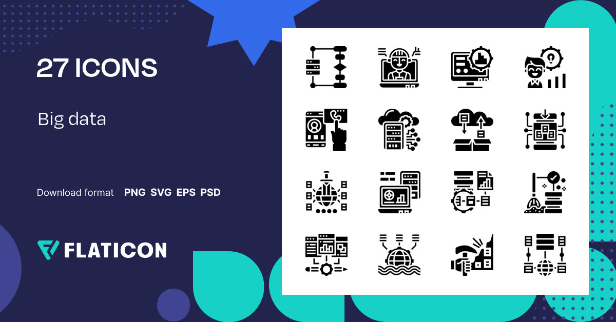 Big data Icon Pack | Glyph | 27 .SVG Icons