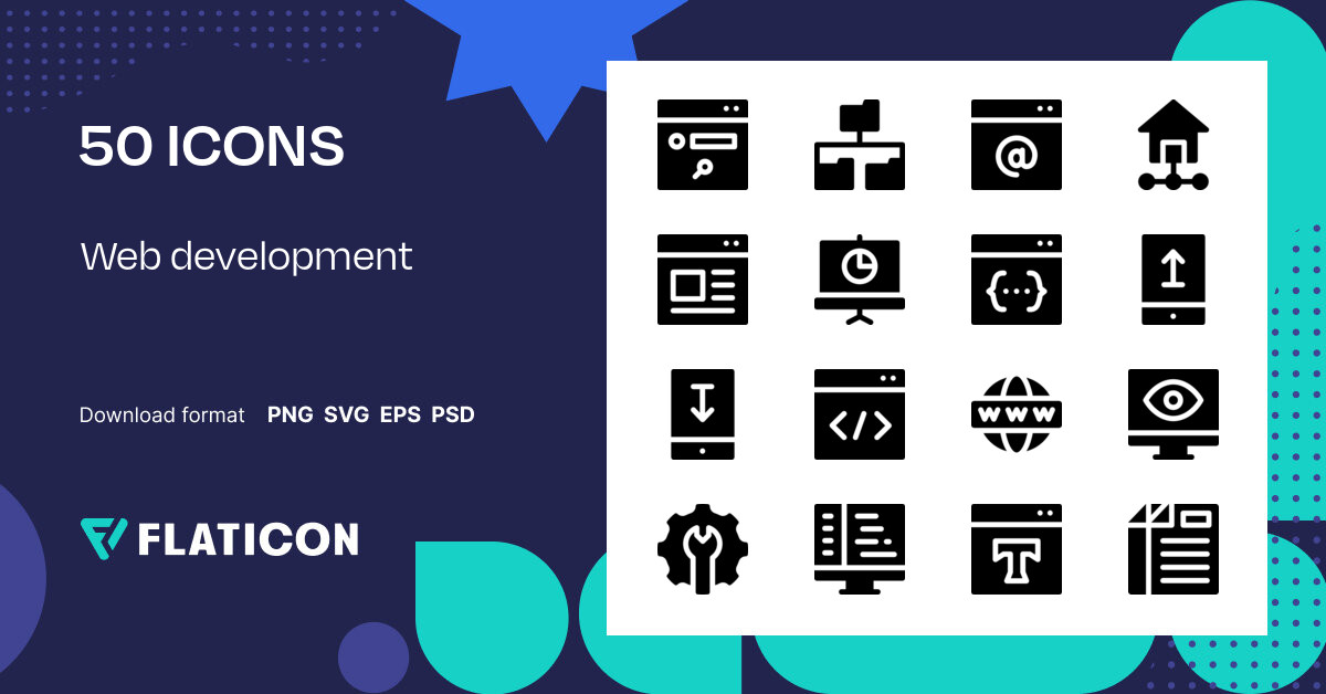 Web development Icon Pack | Filled | 50 .SVG Icons