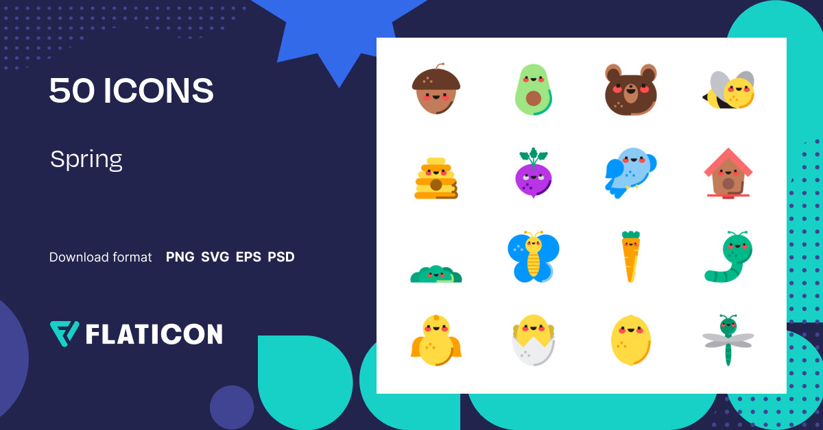 Spring Icon Pack | Flat | 50 .SVG Icons