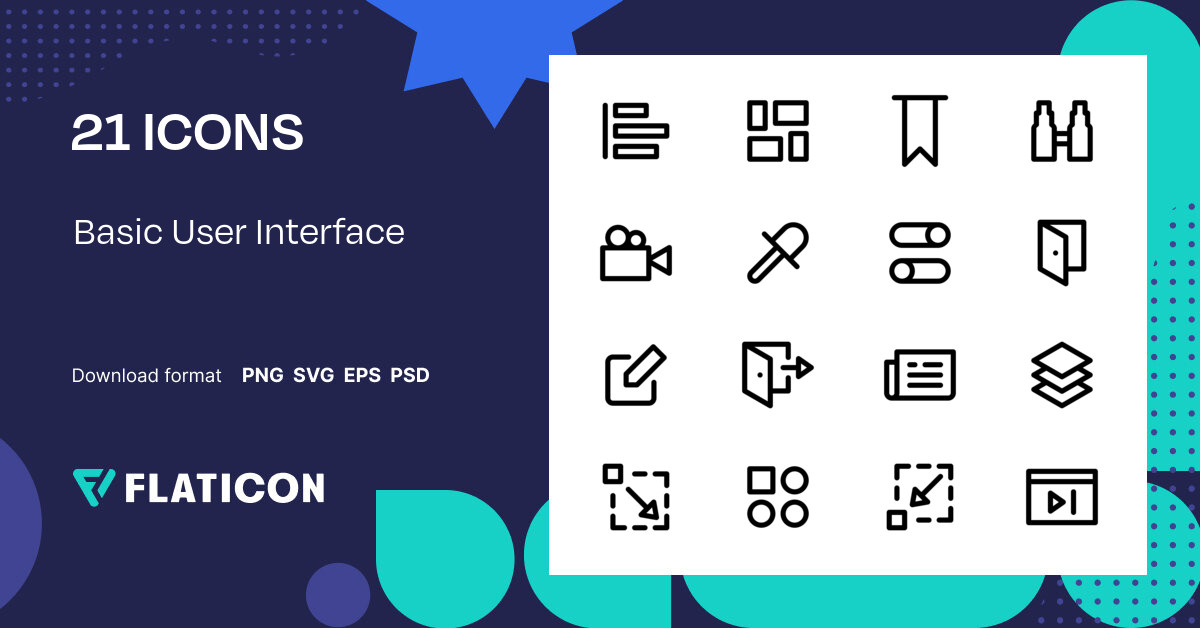 Basic User Interface Icon Pack | Basic Outline | 21 .SVG Icons