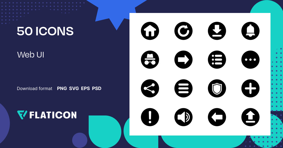 Web UI Icon Pack | Glyph | 50 .SVG Icons