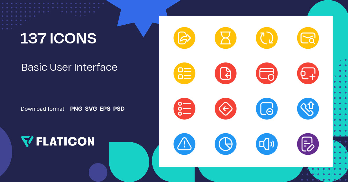 Basic User Interface Icon Pack | Flat | +135 .SVG Icons