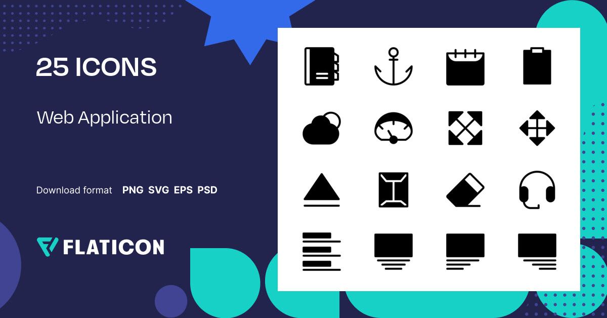 Web Application Icon Pack | Glyph | 25 .SVG Icons