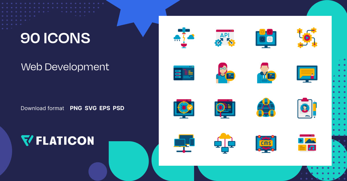 Web Development Icon Pack | Flat | 90 .SVG Icons