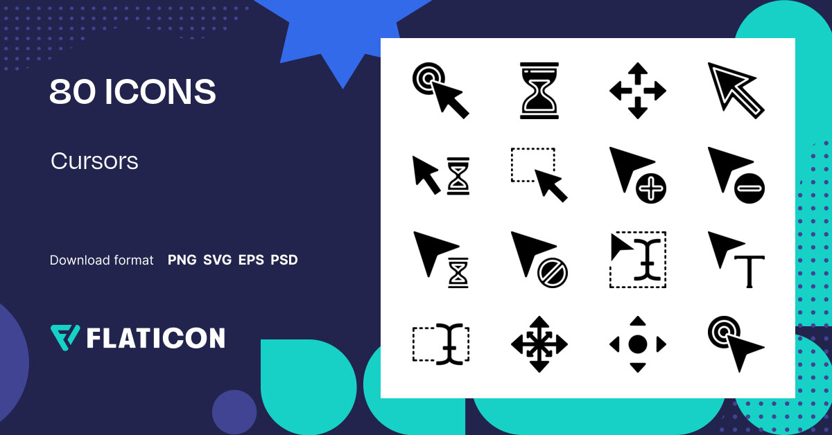 Cursors Icon Pack | Fill | 80 .SVG Icons