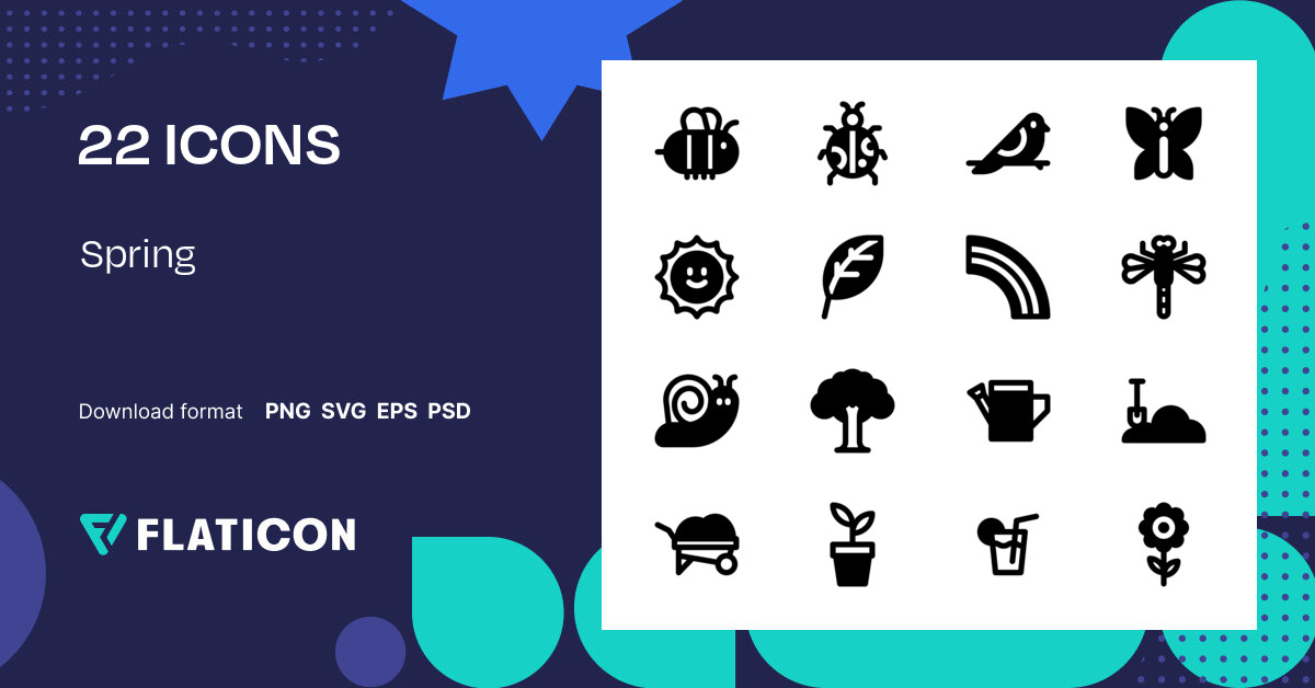 Spring Icon Pack | Glyph | 22 .SVG Icons
