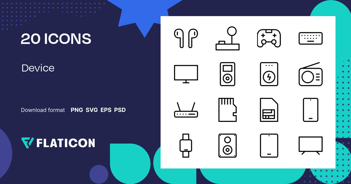 Device Icon Pack | Detailed Outline | 20 .SVG Icons