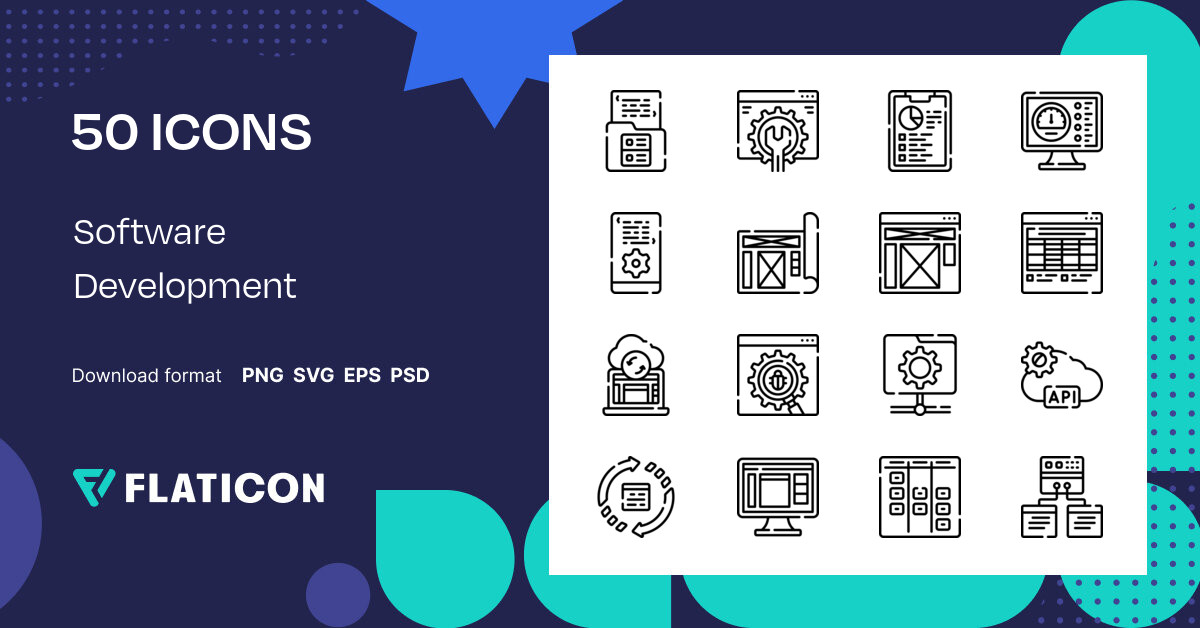 Software Development Icon Pack | Lineal | 50 .SVG Icons