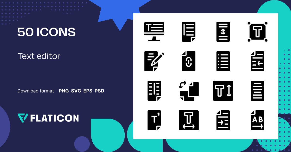 Text editor Icon Pack | Filled | 50 .SVG Icons