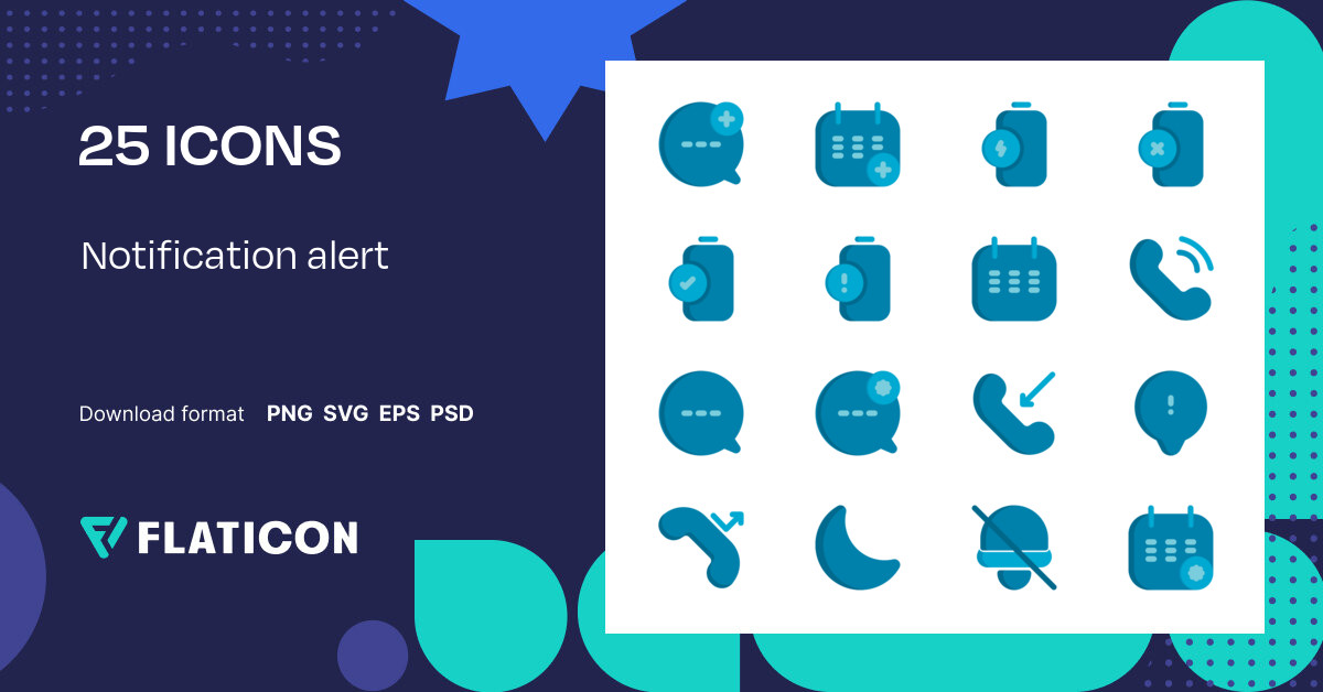 Notification alert Icon Pack | Flat | 25 .SVG Icons