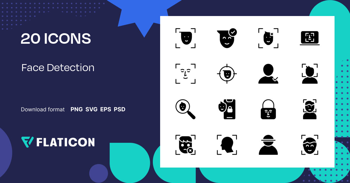 Icon-Pack: Face detection | Fill | 20 SVG-Icons