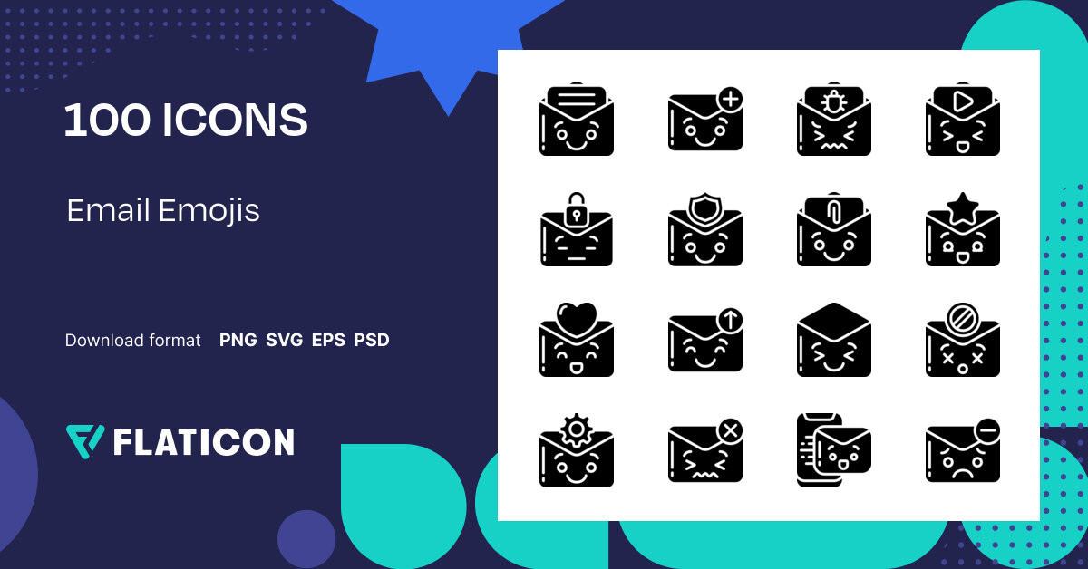 Email Emojis Icon Pack | Fill | 100 .SVG Icons