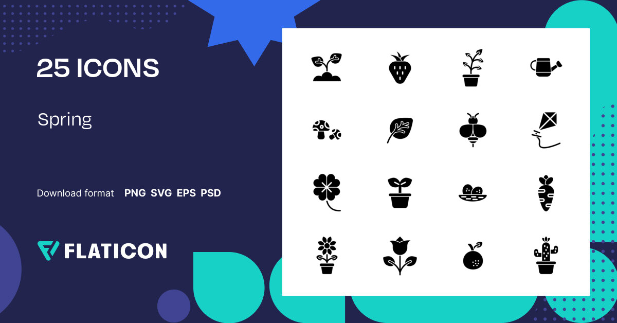 Spring Icon Pack | Glyph | 25 .SVG Icons