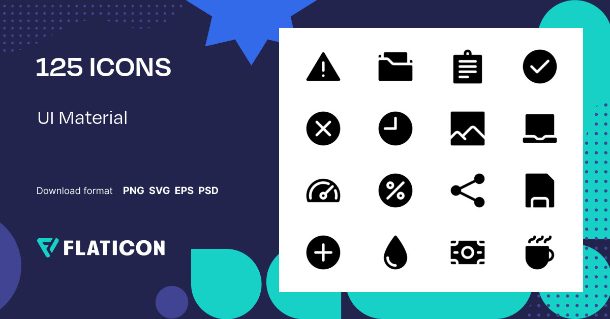 UI Material Icon Pack | Glyph | 125 .SVG Icons