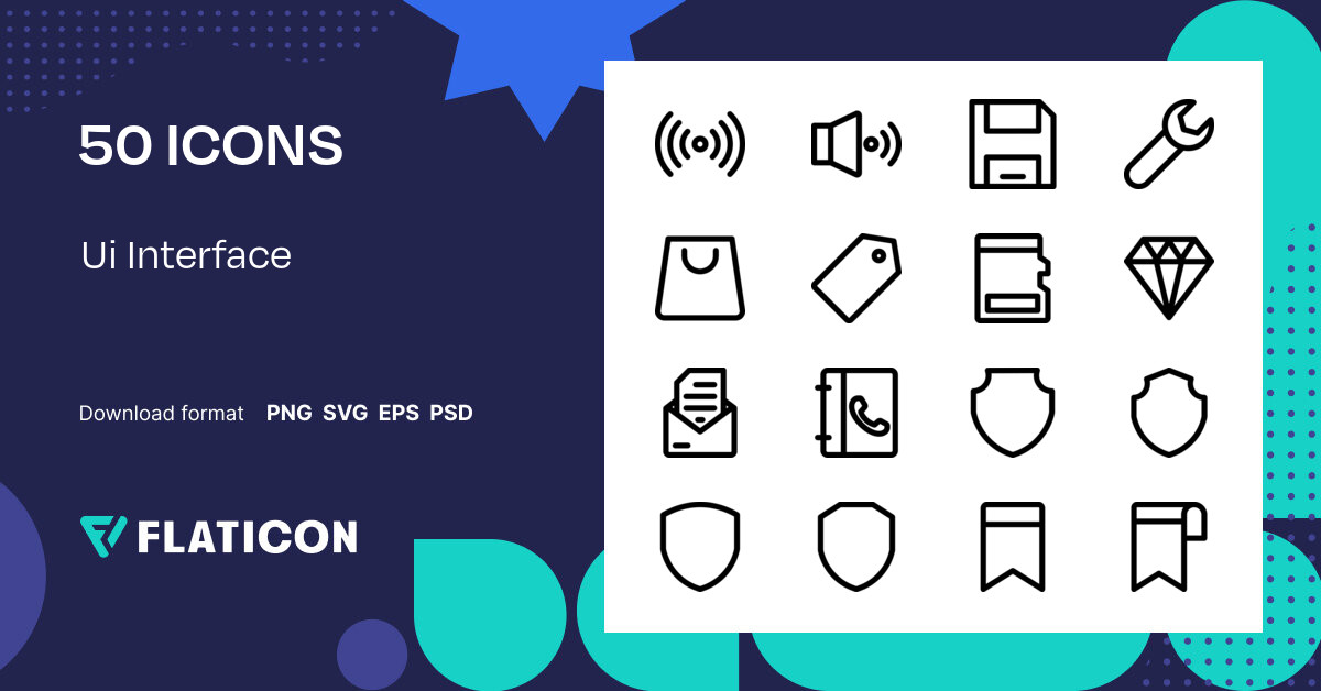 Ui Interface Icon Pack | Basic Outline | 50 .SVG Icons