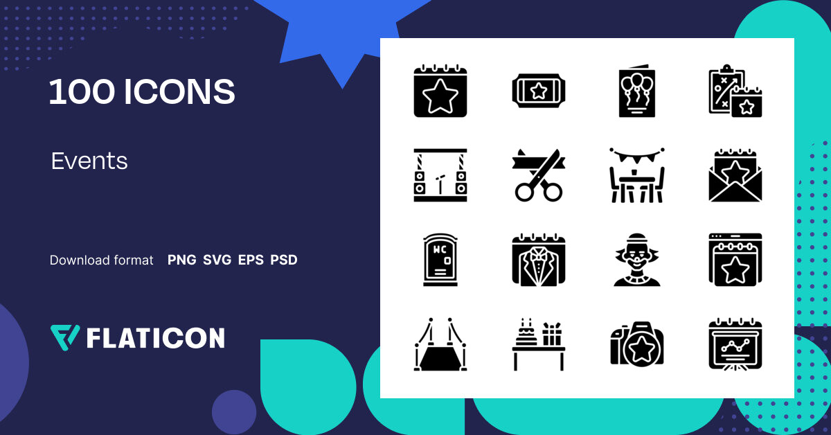 Events Icon Pack | Fill | 100 .SVG Icons