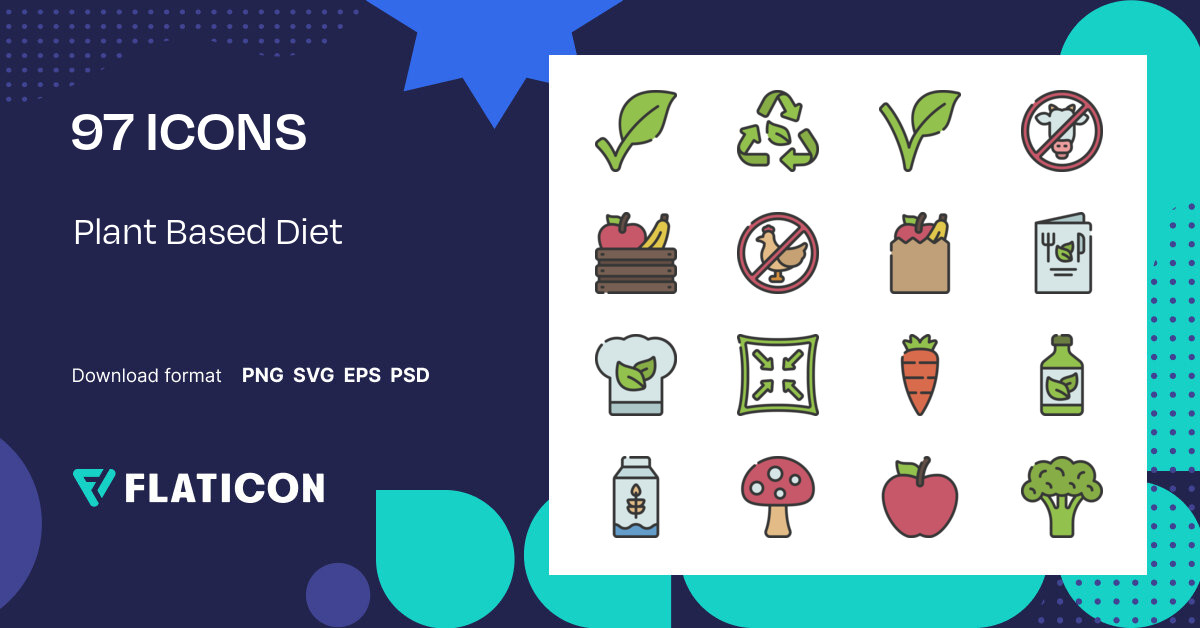 Plant Based Diet Icon Pack | Soft-fill | 97 .SVG Icons