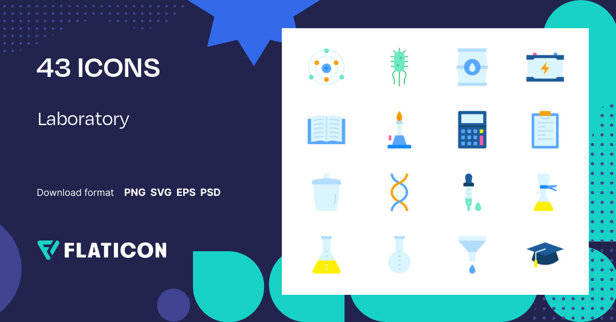 Laboratory Icon Pack | Flat | 43 .SVG Icons