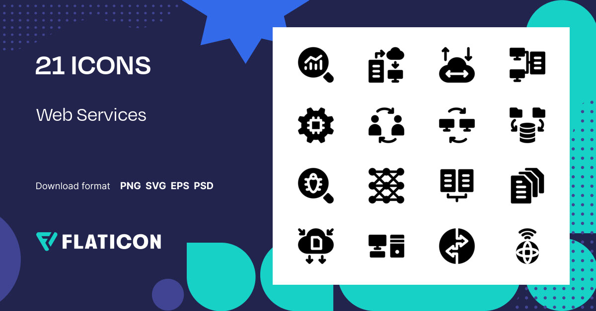 Web Services Icon Pack | Glyph | 21 .SVG Icons