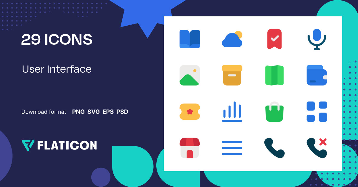 User Interface Icon Pack | Flat | 29 .SVG Icons