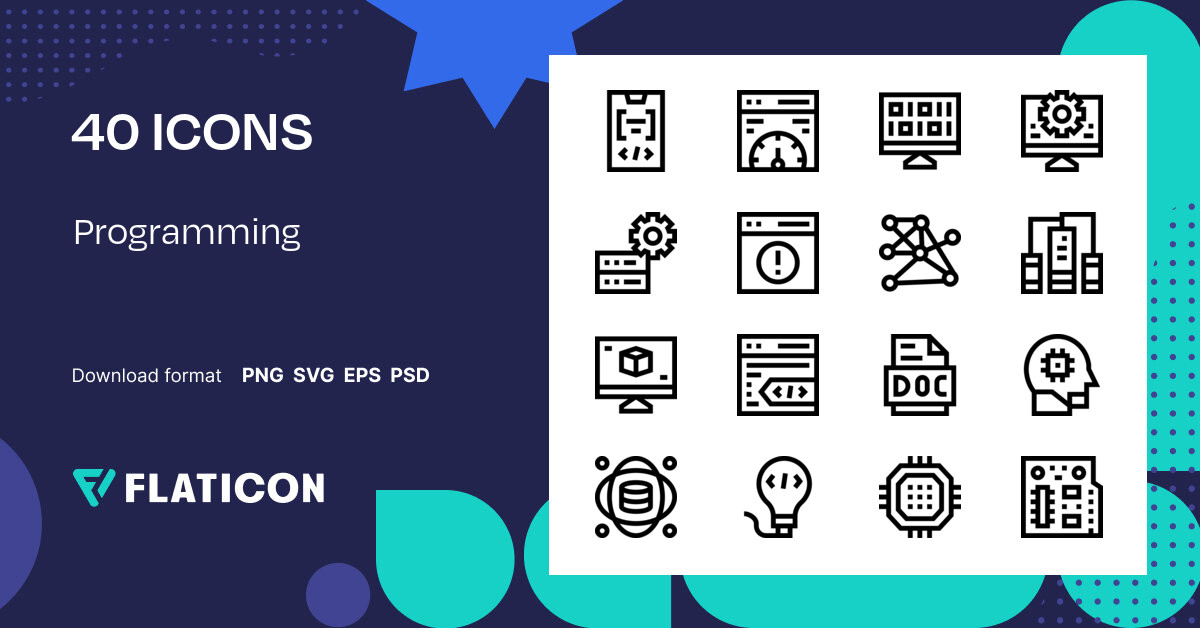Programming Icon Pack | Lineal | 40 .SVG Icons