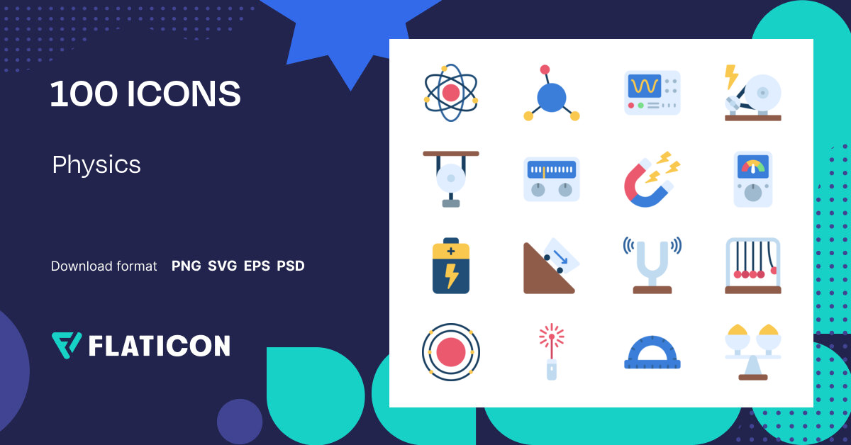 Physics Icon Pack | Flat | 100 .SVG Icons
