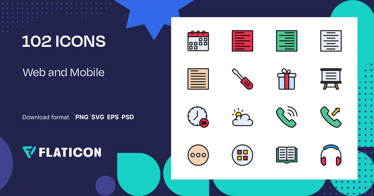 Web and Mobile Icon Pack | Lineal Color | +100 .SVG Icons