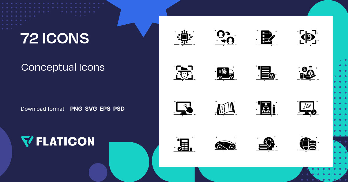 Conceptual Icons Icon Pack | Glyph | 72 .SVG Icons