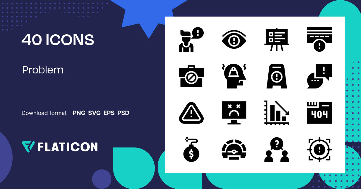 Problem Icon Pack | Filled | 40 .SVG Icons