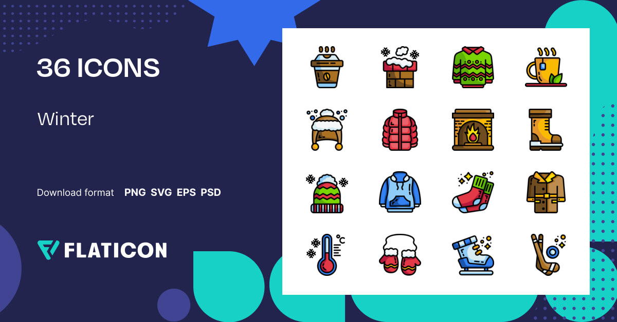 Winter Icon Pack | Outline Color | 36 .SVG Icons