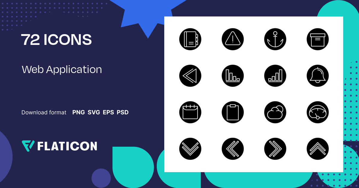 Web Application Icon Pack | Glyph | 72 .SVG Icons