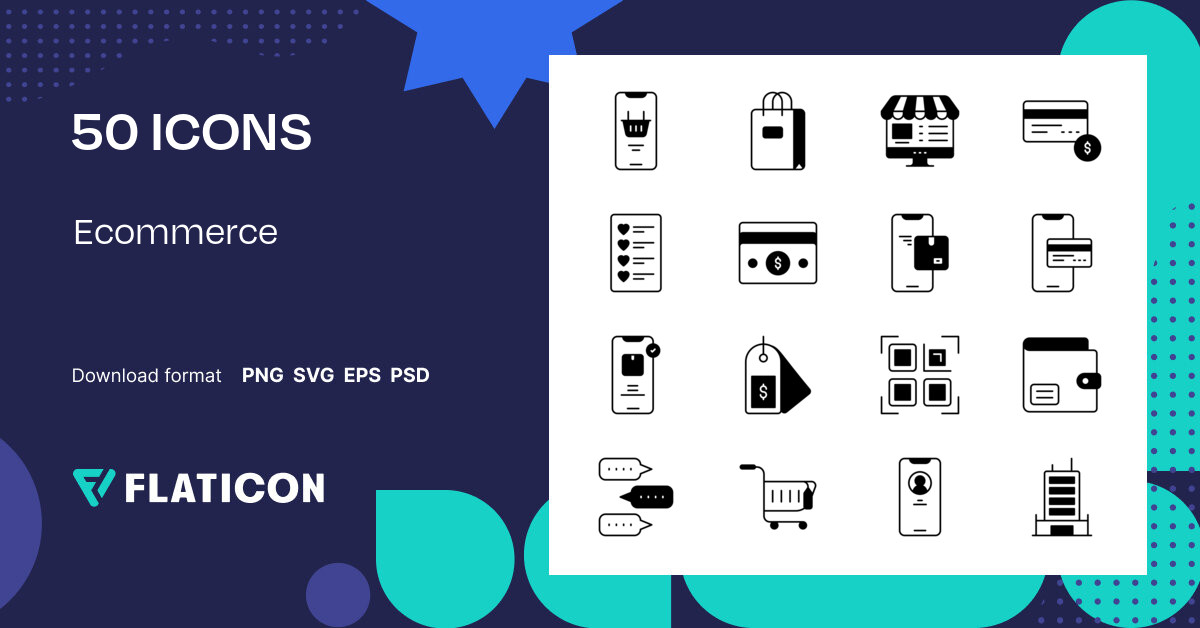 Ecommerce Icon Pack | Mixed | 50 .SVG Icons