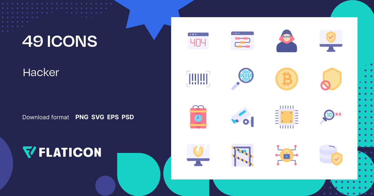 Hacker Icon Pack | Flat | 49 .SVG Icons