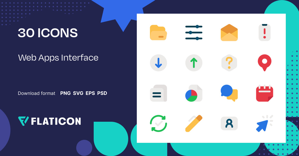 Web Apps Interface Icon Pack | Flat | 30 .SVG Icons