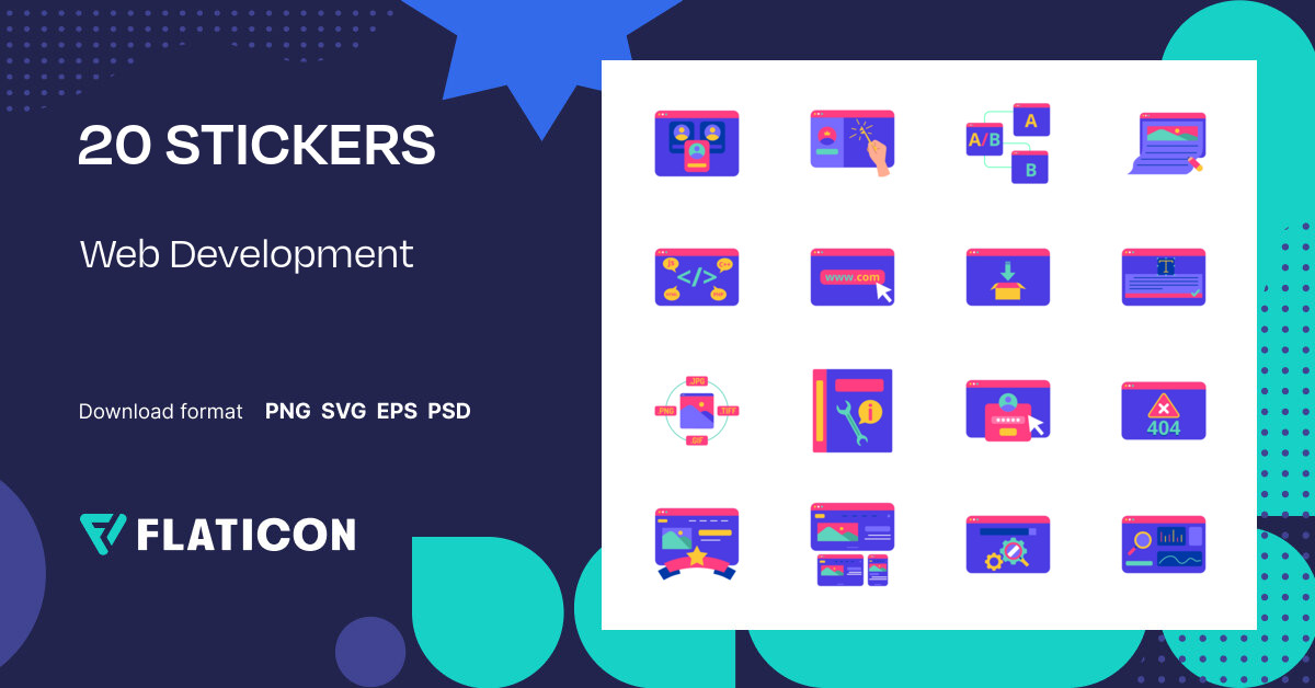 Pack of free Web Development stickers (SVG, PNG) | Flaticon