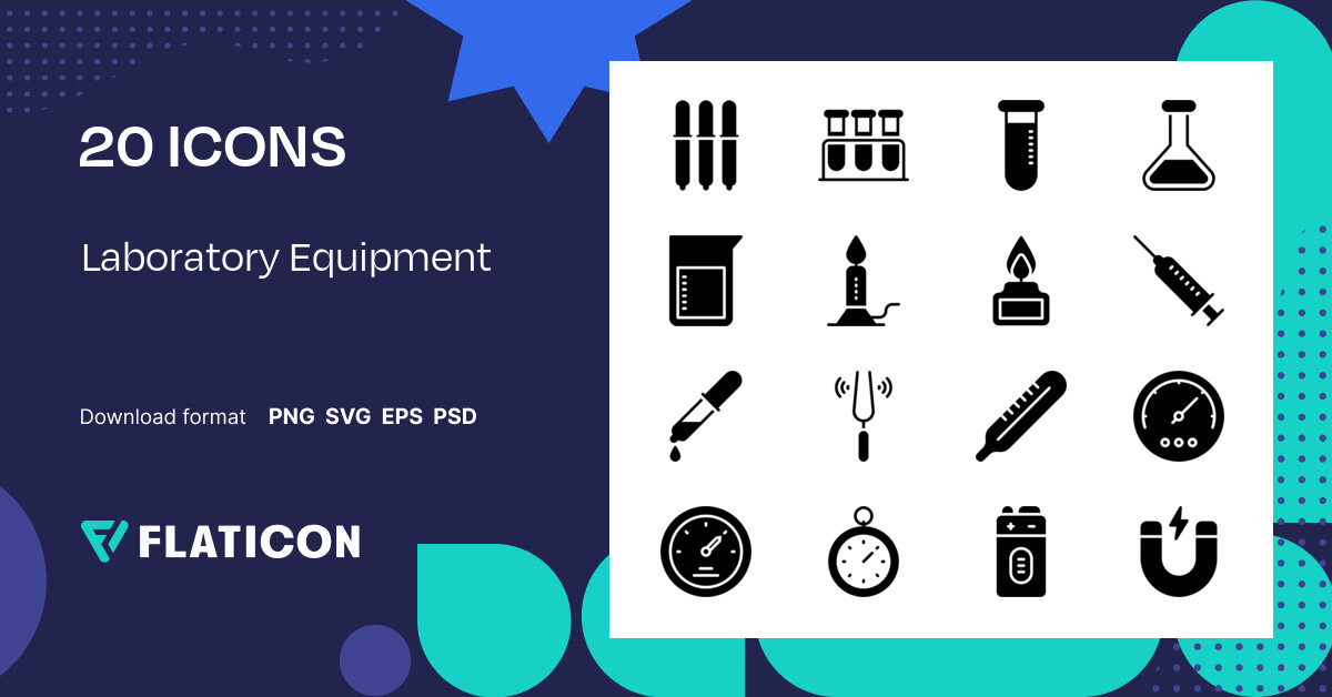 Laboratory Equipment Icon Pack | Glyph | 20 .SVG Icons